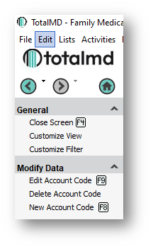 Adding Accounting Codes in TotalMD – TotalMD Help Center